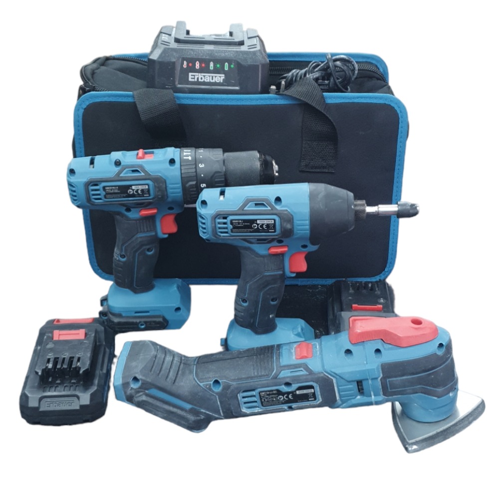 Pre-owned Erbauer Cordless 18V Tool Set - Own4Less